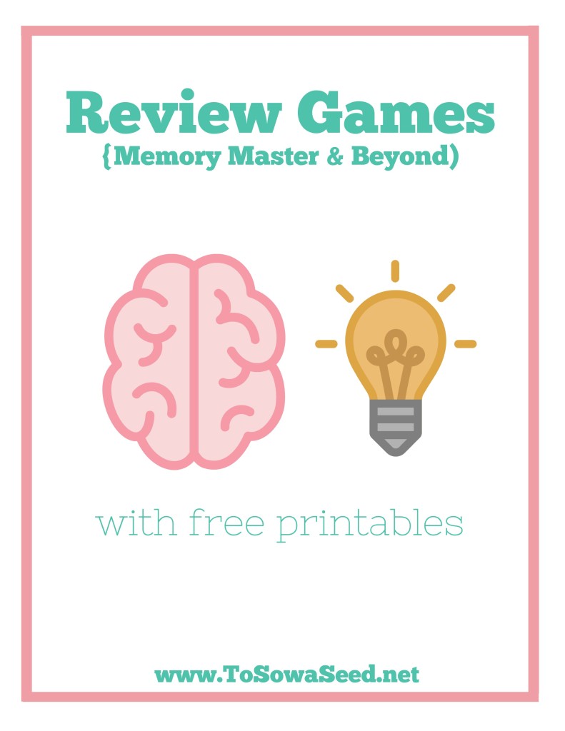 Review Games {For Memory Master and Beyond} - To Sow A Seed